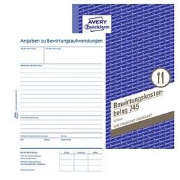 Avery Zweckform Bewirtungskostenbeleg Formularbuch 745