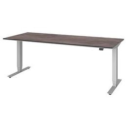 Röhr-Bush röhr Imperia elektrisch höhenverstellbarer Schreibtisch quarzit rechteckig, T-Fuß-Gestell silber 180,0 x 80,0 cm