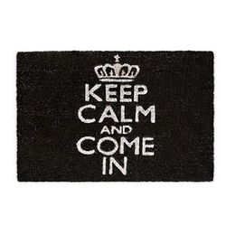 Relaxdays Kokosmatte KEEP CALM AND COME IN schwarz 40,0 x 60,0 cm