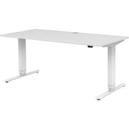 Röhr-Bush röhr direct.office elektrisch höhenverstellbarer Schreibtisch weiß rechteckig, T-Fuß-Gestell weiß 160,0 x 70,0 cm