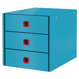 Leitz Schubladenbox Click & Store Cosy blau 53680061, DIN A4 mit 3 Schubladen