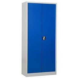 Gürkan Gürkan Stahlschrank 100050 lichtgrau, enzianblau 80,0 x 38,0 x 180,0 cm, aufgebaut