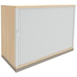 FM fastline Rollladenschrank akazie, silber 1 Fachboden 120,0 x 44,2 x 78,1 cm