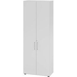 Hammerbacher Aktenschrank 968T6, V968T6/5/5/BS lichtgrau 5 Fachböden 80,0 x 42,0 x 215,6 cm