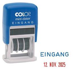 Colop Datumstempel mit Text "Eingang" Mini-Dater S 160/L selbstfärbend blau rot