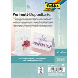 10 Folia Faltkarten mit Briefumschlägen pastell DIN A6 weiß