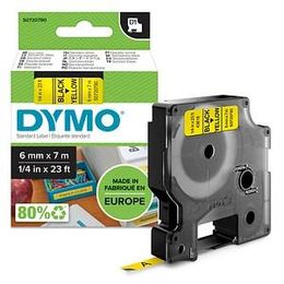 Dymo Schriftband D1 43618 S0720790, 6 mm schwarz auf gelb