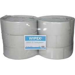 Wipex® Jumbo-Toilettenpapier Gigant 30 1-lagig Recyclingpapier, 6 Rollen