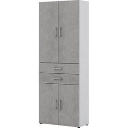 Röhr-Bush röhr Aktenschrank direct.office, 859B671000 beton, weiß 3 Fachböden 80,0 x 33,5 x 212,5 cm