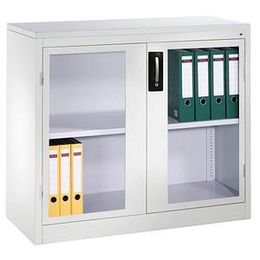 C+P CP Stahlschrank 8821-055 S10200 lichtgrau, Acrylglas 93,0 x 50,0 x 100,0 cm, aufgebaut