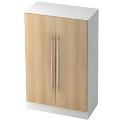 Hammerbacher Aktenschrank Orbis, V7550/W/E/RE weiß, eiche 2 Fachböden 80,0 x 42,0 x 127,0 cm