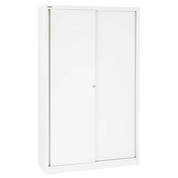 Bisley Schiebetürenschrank ECO, SD12194S696 verkehrsweiß 4 Fachböden 120,0 x 43,0 x 198,0 cm