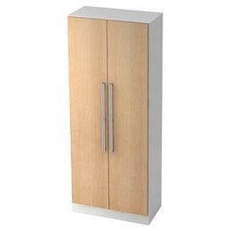 Hammerbacher Aktenschrank Akandia, V7100/W/E/NU weiß, eiche 4 Fachböden 80,0 x 42,0 x 200,4 cm