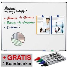 AKTION: Legamaster Whiteboard PREMIUM 100,0 x 75,0 cm weiß spezialbeschichteter Stahl + GRATIS 4 Boardmarker TZ 100 farbsortiert