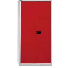 Bisley Stahlschrank E782A04G506 lichtgrau, kardinalrot 91,4 x 40,0 x 195,0 cm, aufgebaut