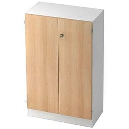 Hammerbacher Aktenschrank 6550, V6550/W/E/SG eiche, weiß 2 Fachböden 80,0 x 42,0 x 127,0 cm