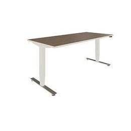 FM Sidney elektrisch höhenverstellbarer Schreibtisch eiche natur rechteckig, T-Fuß-Gestell silber 180,0 x 80,0 cm