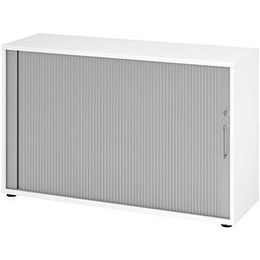 Hammerbacher Mirakel Rollladenschrank weiß, silber 1 Fachboden 120,0 x 40,0 x 74,8 cm