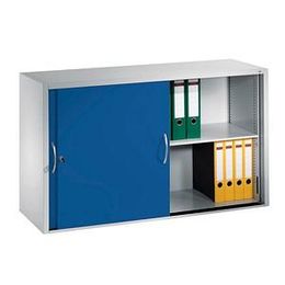 C+P CP Aufsatz-Schiebetürenschrank C 2000 Acurado, 2145-00 S10053 lichtgrau, enzianblau 2 Fachböden 160,0 x 40,0 x 79,0 cm