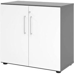 Hammerbacher Aktenschrank Popular, V928T2/G/W/BS grafit, weiß 1 Fachboden 80,0 x 42,0 x 74,8 cm