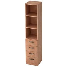 Hammerbacher Regalschrank 7600 SG, V7600/N/N/SG nussbaum 40,6 x 42,0 x 200,4 cm