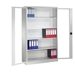 C+P CP Stahlschrank 8931-055 S10296 lichtgrau, Acrylglas 120,0 x 50,0 x 195,0 cm, aufgebaut