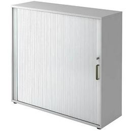 Hammerbacher Haziender Rollladenschrank lichtgrau, silber 2 Fachböden 120,0 x 40,0 x 110,0 cm