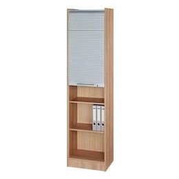 Hammerbacher SET50 Rollladenschrank nussbaum, silber 4 Fachböden 50,0 x 40,0 x 200,4 cm