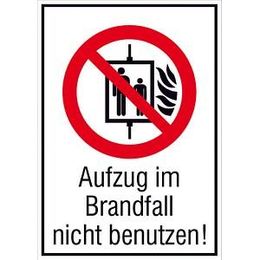 SafetyMarking® SafetyMarking® Verbotsaufkleber "Aufzug im Brandfall nicht benutzen" rechteckig 10,5 x 14,8 cm