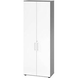 Hammerbacher Aktenschrank Popular, V968T6/G/W/BS grafit, weiß 5 Fachböden 80,0 x 42,0 x 215,6 cm