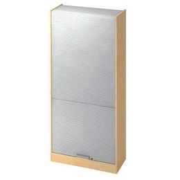 Hammerbacher Akandia Rollladenschrank ahorn, silber 4 Fachböden 90,0 x 40,0 x 200,4 cm