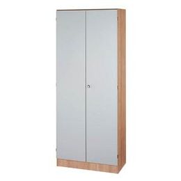 Hammerbacher Aktenschrank 6100, V6100/N/S/SG nussbaum, silber 4 Fachböden 80,0 x 42,0 x 200,4 cm