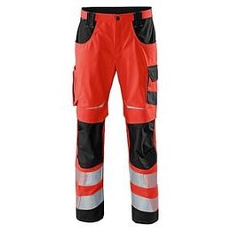 KÜBLER KÜBLER® unisex Warnschutzhose REFLECTIQ rot, schwarz Größe 48