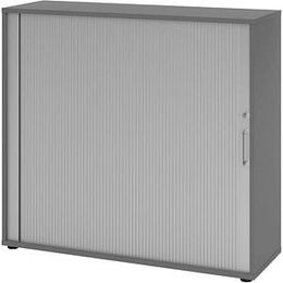 Hammerbacher 1733S Rollladenschrank grafit, silber 2 Fachböden 120,0 x 40,0 x 110,0 cm