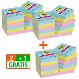 2 + 1 GRATIS: Post-it® Super Sticky Cosmic Haftnotizen extrastark farbsortiert 2x 12 Blöcke + GRATIS 1x 12 Blöcke