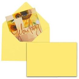 Tecno Briefumschläge colors DIN B6 ohne Fenster gelb nassklebend 25 St.