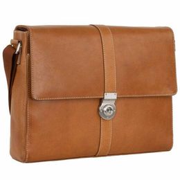 Leonhard Heyden Bergamo Messenger Leder 38 cm Laptopfach hellbraun