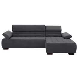 Home Affaire Ecksofa Thunder L-Form, mit Recamierenabschluss, mit Arm- und Kopfteilverstellung, grau