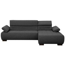 Home Affaire Ecksofa Thunder, mit Recamierenabschluss, mit Arm- und Kopfteilverstellung, grau