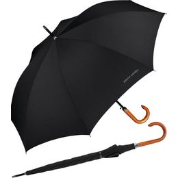 Pierre Cardin Langregenschirm Herren-Schirm mit Auf-Automatik mit Holzgriff natur