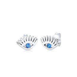 Elli Paar Ohrstecker Evil Eye Kristalle 925 Sterling Silber, silberfarben