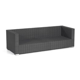 MUESING GMBH & CO KG Lounge-3-Sitzer Sofa Residence PE-Kunsts toffgeflecht graphit/schwarz Aluminium-G