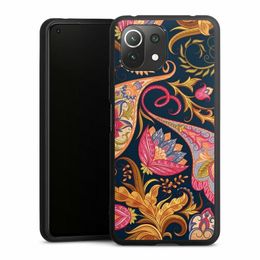 DeinDesign Handyhülle Muster Ornamente Mandala Floral Autumn 1, Xiaomi Mi 11 Lite 5G Silikon Hülle Premium Case Handy Schutzhülle, schwarz