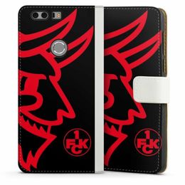 DeinDesign Handyhülle Offizielles Lizenzprodukt 1.FCK Dauerkarte, Huawei Honor 8 Hülle Handy Flip Case Wallet Cover Handytasche Leder, weiß