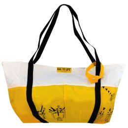 Bag to Life Shopper Airlie, aus recycelter Rettungsweste, gelb|weiß