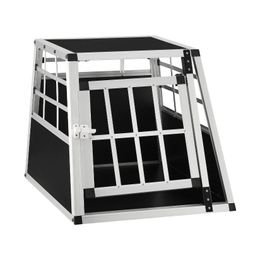 Juskys Alu Hundetransportbox M - 69&times;54&times;50 cm verschlie&szlig;bar & pflegeleicht - Hundebox f&uuml;r Hunde