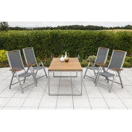 Merxx Siena Set 5tlg 4 Sessel Tisch 150(200)x90cm