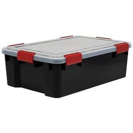 IRIS OHYAMA AT-LS BkR/C/D.Red Aufbewahrungsbox 30,0 l schwarz, transparent, rot 29,0 x 39,0 x 19,1 cm