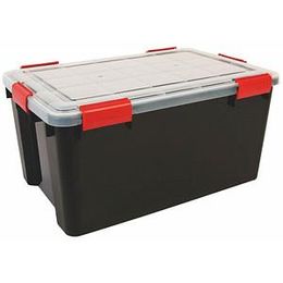 IRIS OHYAMA AT-L BkR/C/D.Red Aufbewahrungsbox 50,0 l schwarz, transparent, rot 29,0 x 59,0 x 29,0 cm