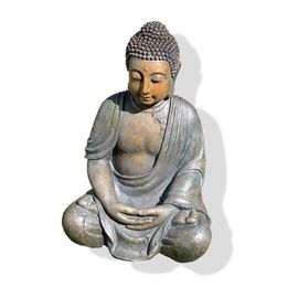Roller Buddha-Figur - grau-beige - 40 cm hoch